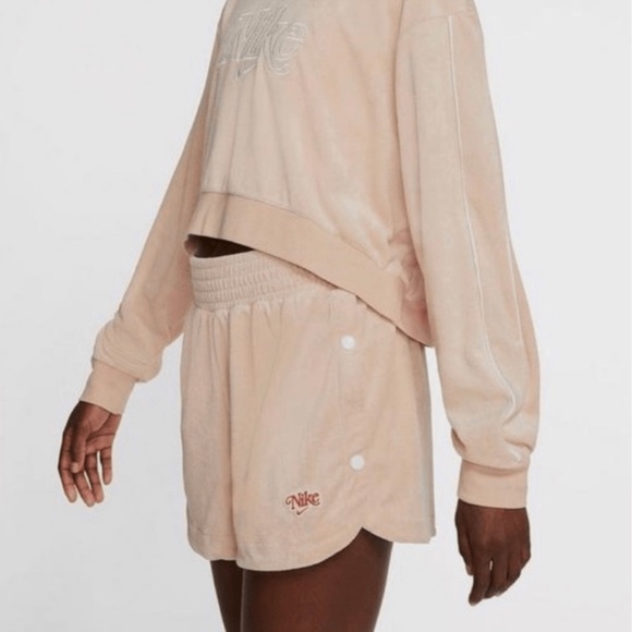 Nike | Tops | Nike Cozy Terry Crew And Short Set | Poshmark